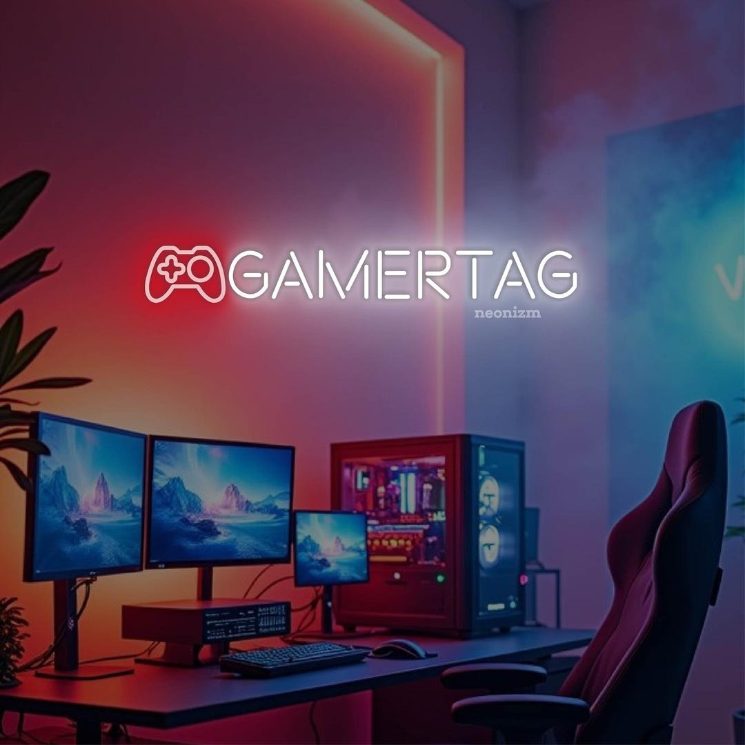 Gamertag Neon Sign, Custom LED Name Light for Gamers, Streamers ...
