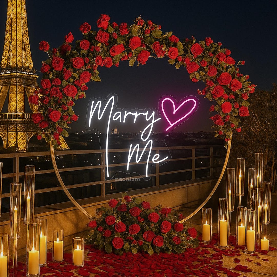 Marry Me Neon Sign – Will You Marry Me LED Sign – Proposal Backdrop ...