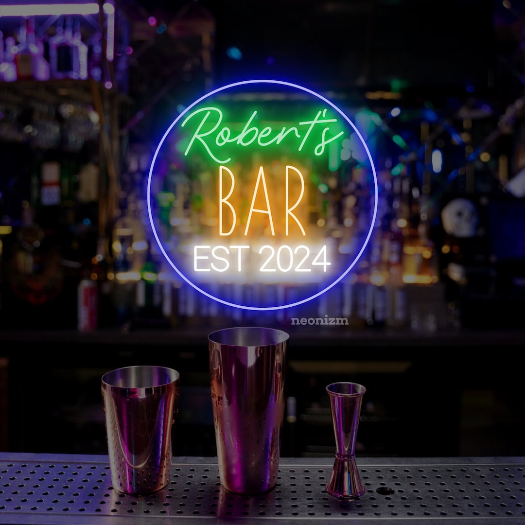 Bar Name Neon Sign Custom Decor / Neon Decor for Bar Counter / Neon Bar ...