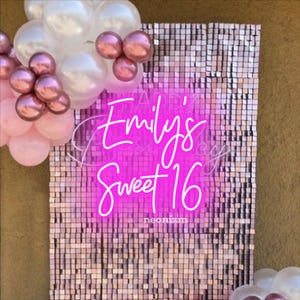 Custom Name Neon Sign 16th Birthday Party Decor / Sweet 16 Neon Sign ...
