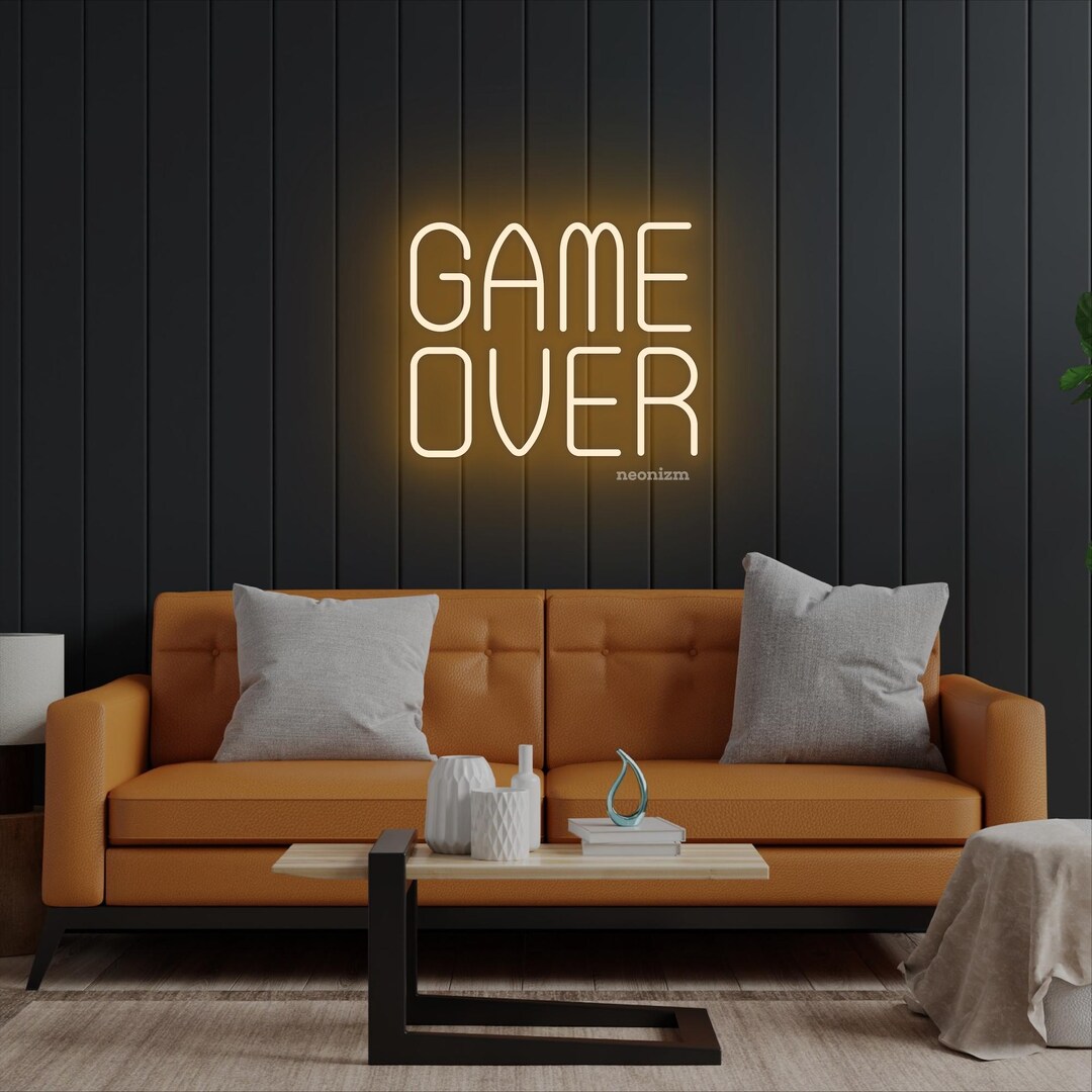 Game Over Neon Sign – LED Gamer Light – Neon Arcade Sign – Gaming Room ...