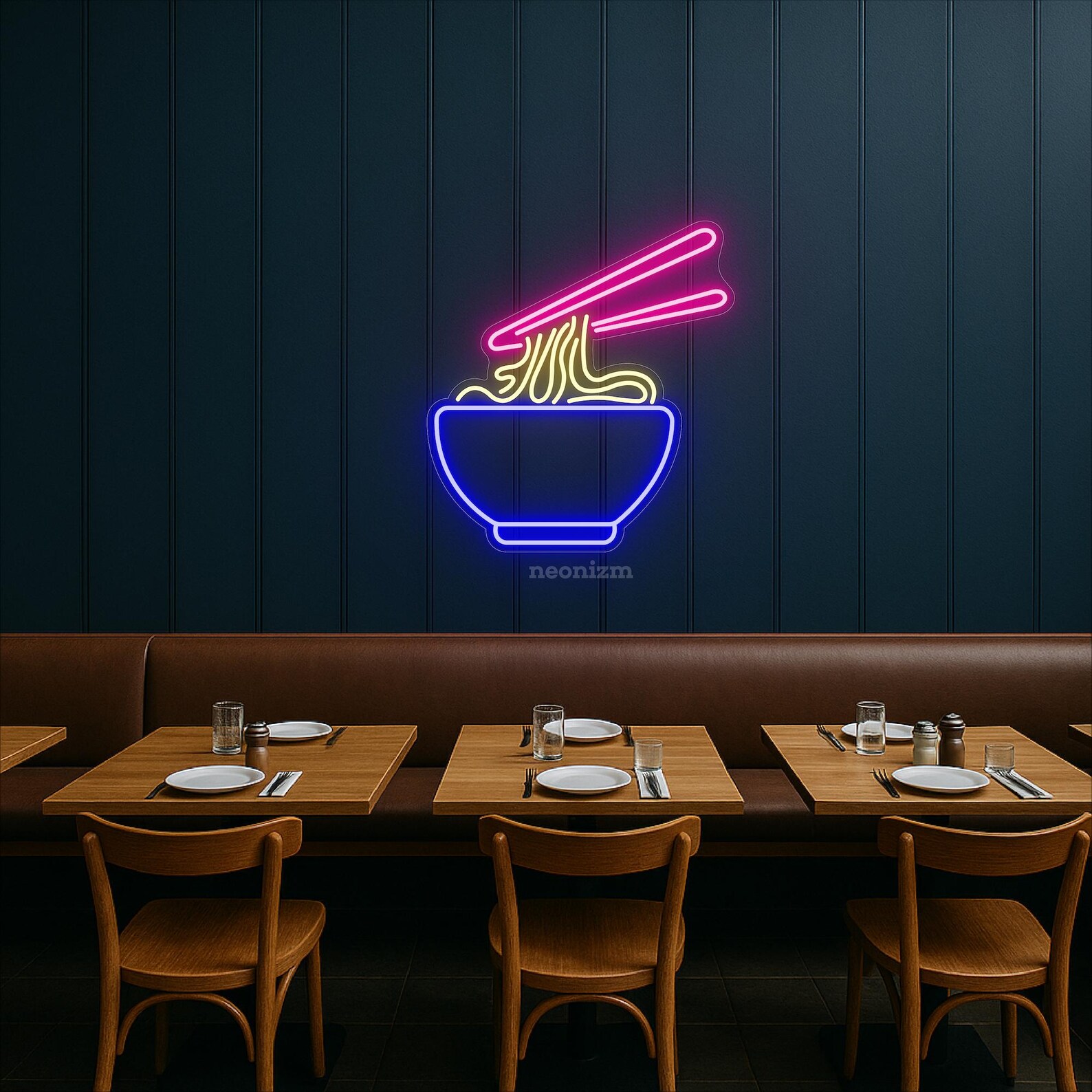 Ramen Bowl Neon Sign – LED Japanese Noodle Bar Light for Kitchen ...