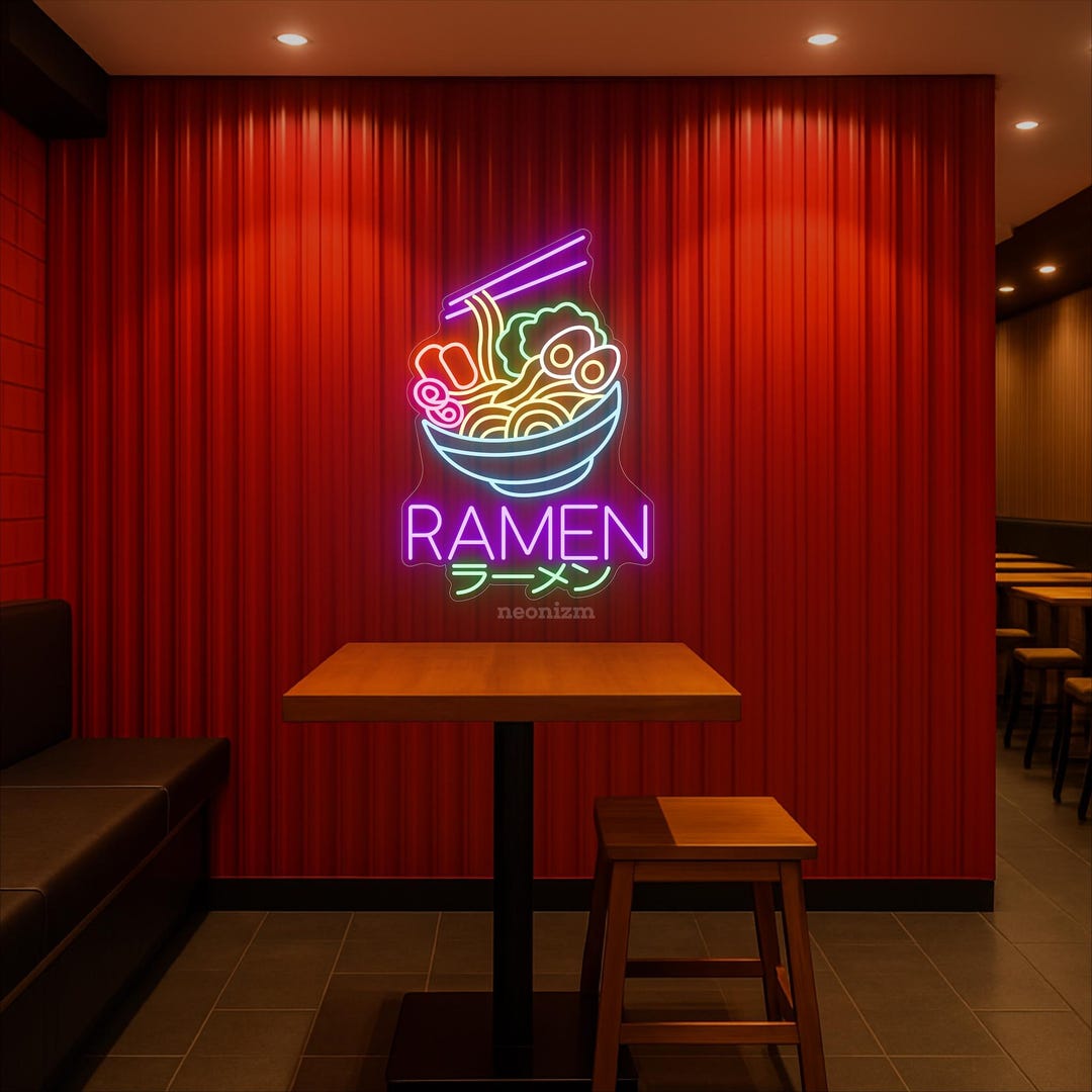 Ramen Neon Sign – Japanese Noodle Bar Light – LED Ramen Bowl Wall Decor ...