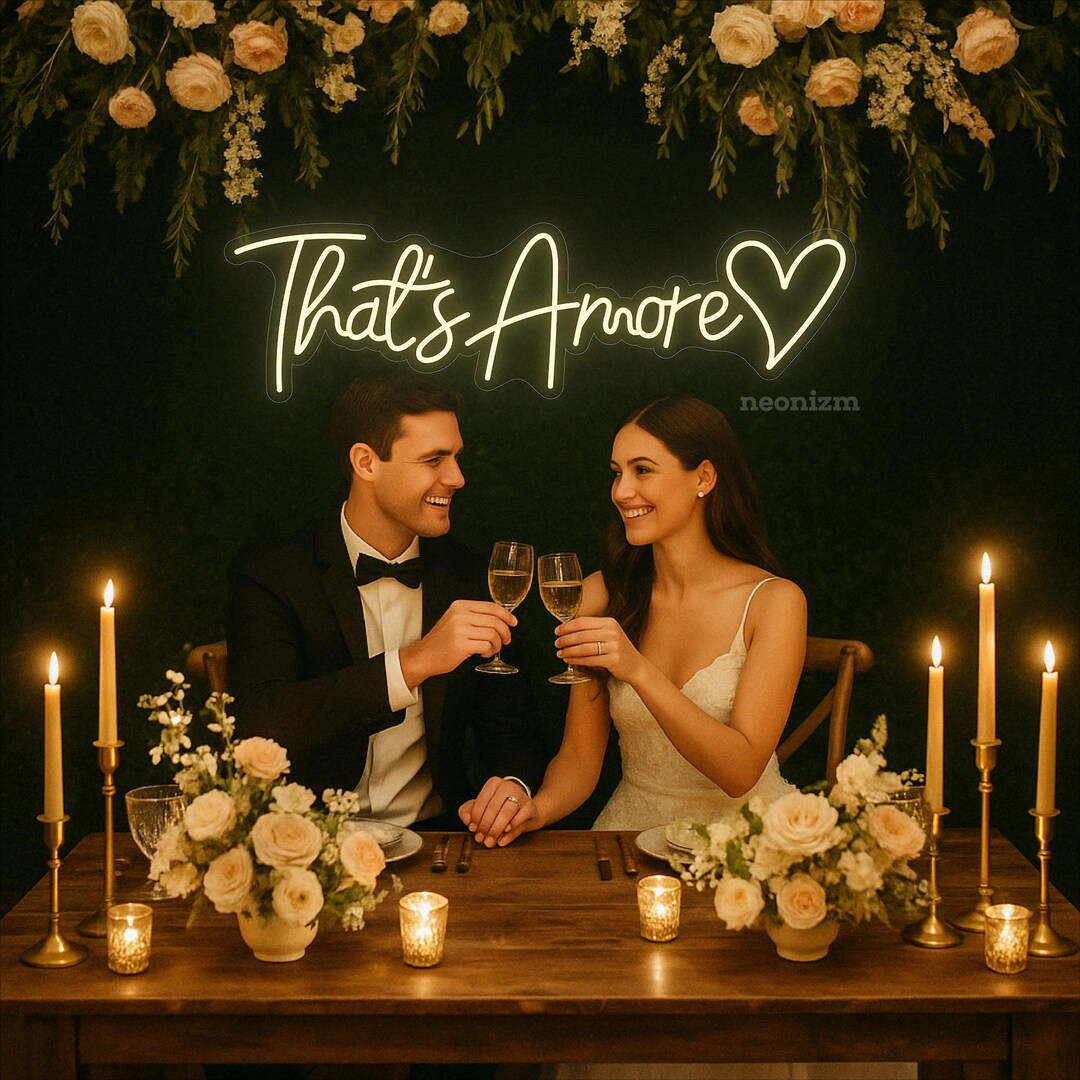 That’s Amore Neon Sign - Wedding Neon Sign - Wedding Backdrop Decor ...