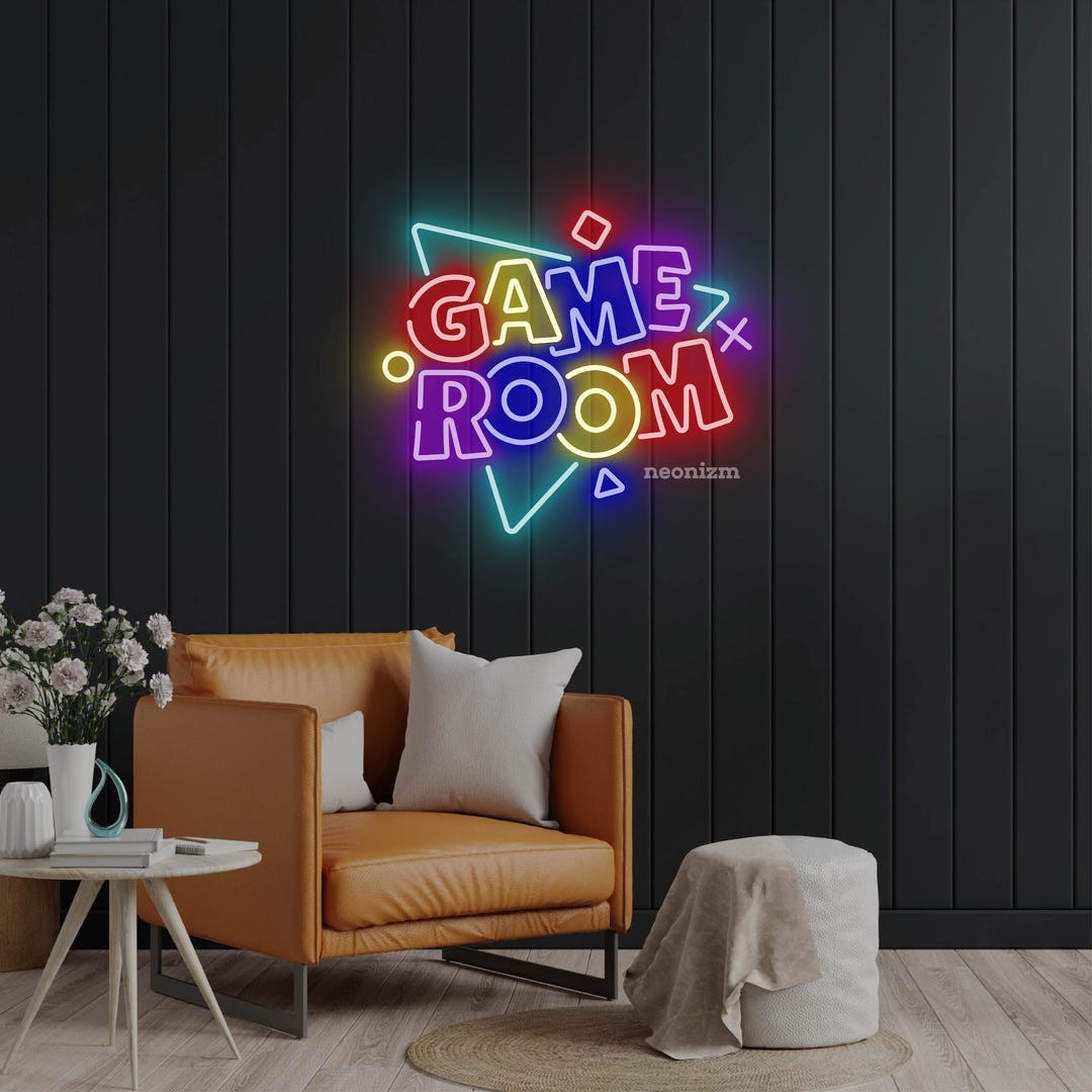 Game Room Neon Sign, Custom LED Wall Light, Gamer Room Decor, Man Cave ...