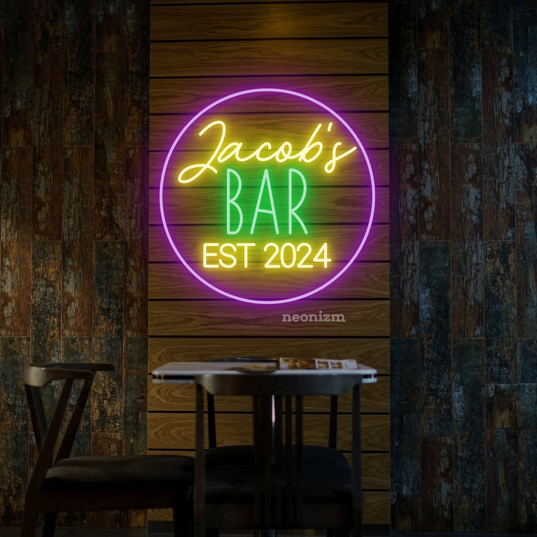 Bar Name Neon Sign Custom / Custom Pub Beer Signage /neon Light Sign ...