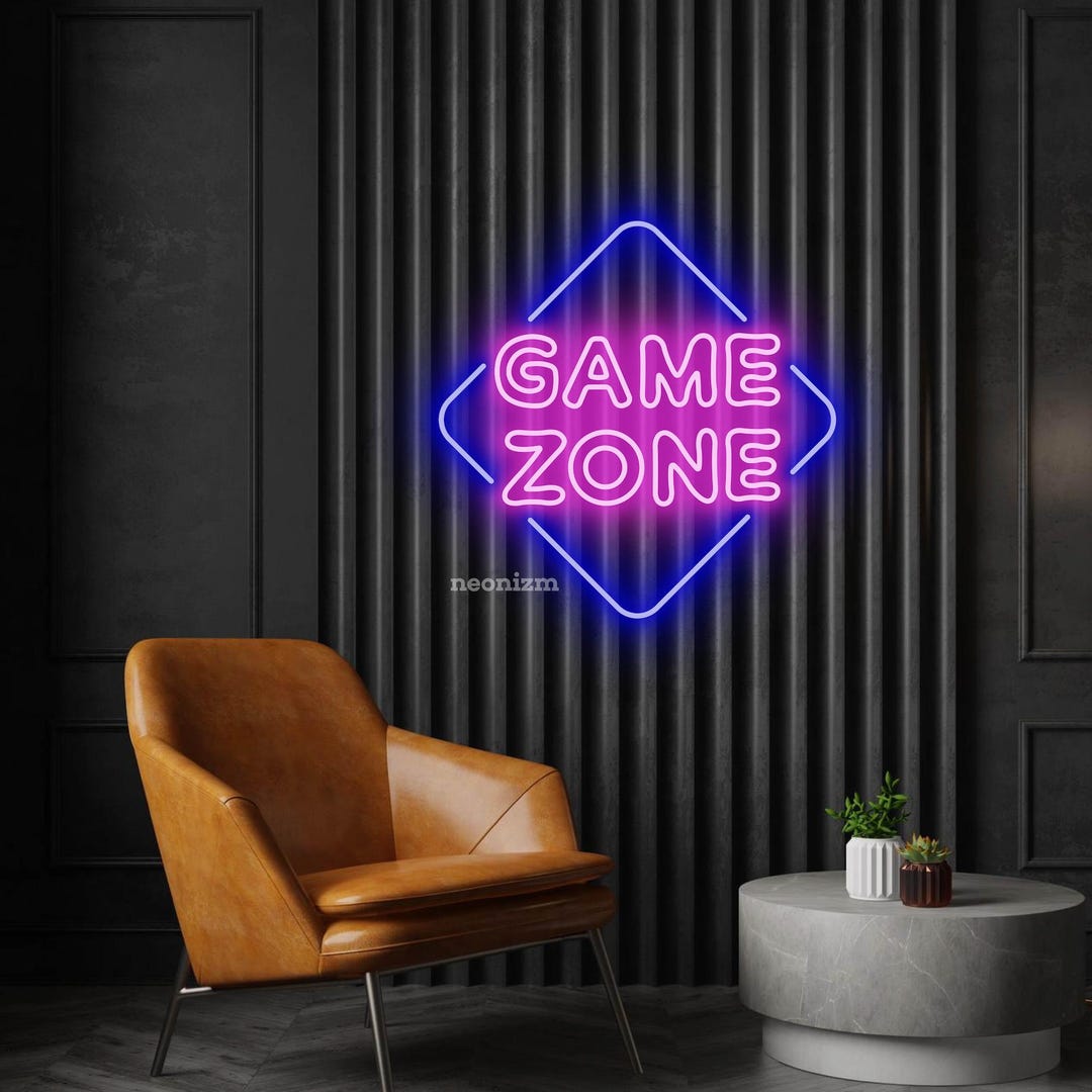 Game Zone Neon Sign, Gamer LED Light, Gaming Room Decor, Custom Game ...