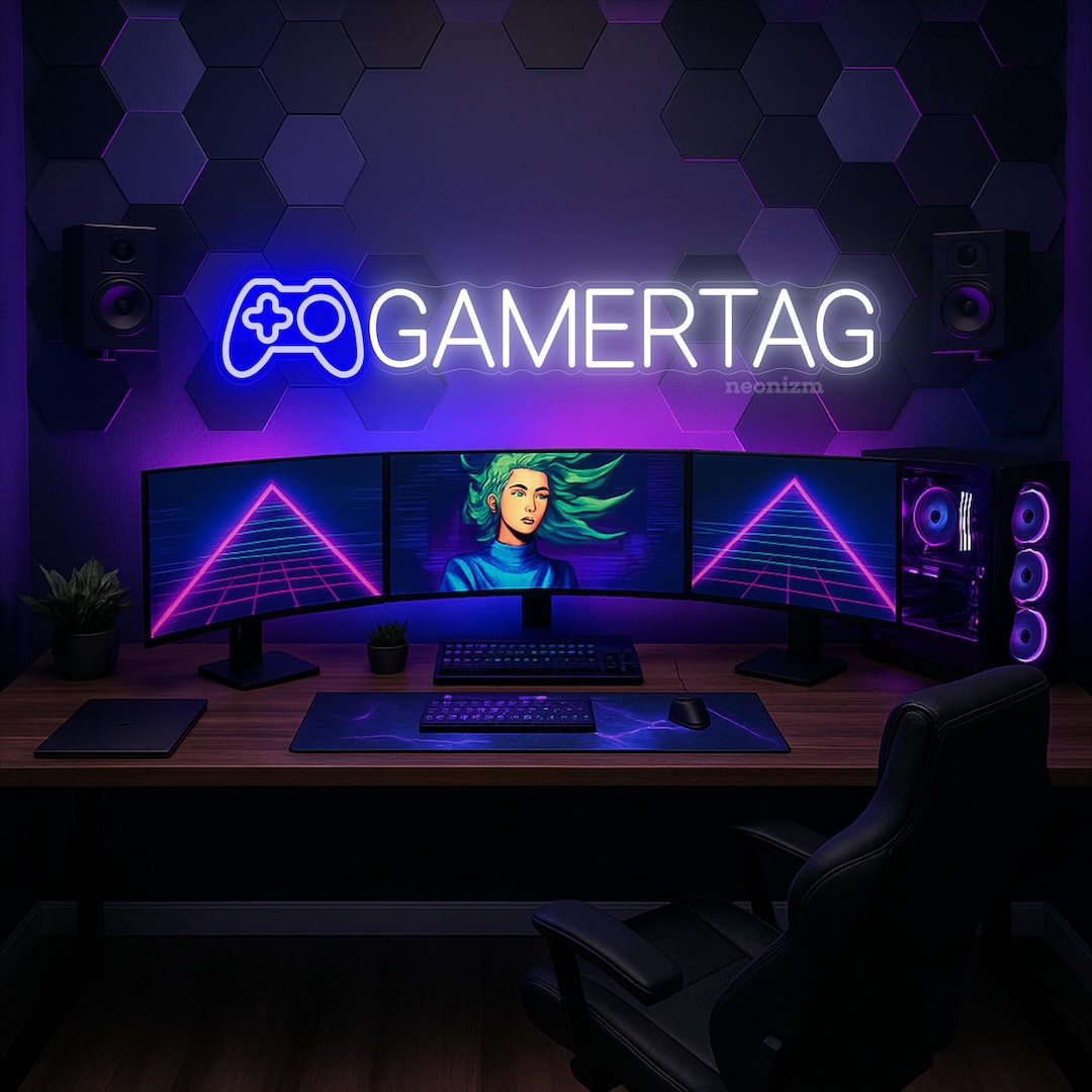 Custom Gamer Neon Sign - Gamer Room Decor - Custom Gamer Name Sign ...