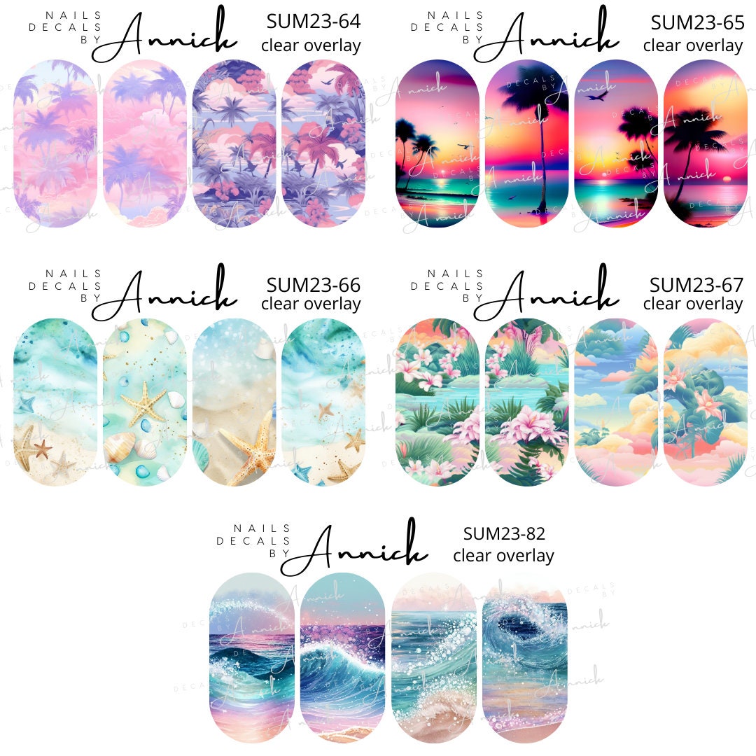 Water Transfer Decals SUMMER Nail Stickers BEACHES OCEAN / - Etsy