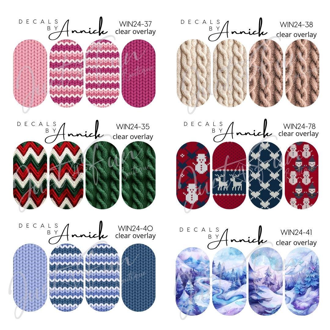 Water Transfer Decal for SWEATHER Effect Nails / WOOL EFFECT, Winter ...
