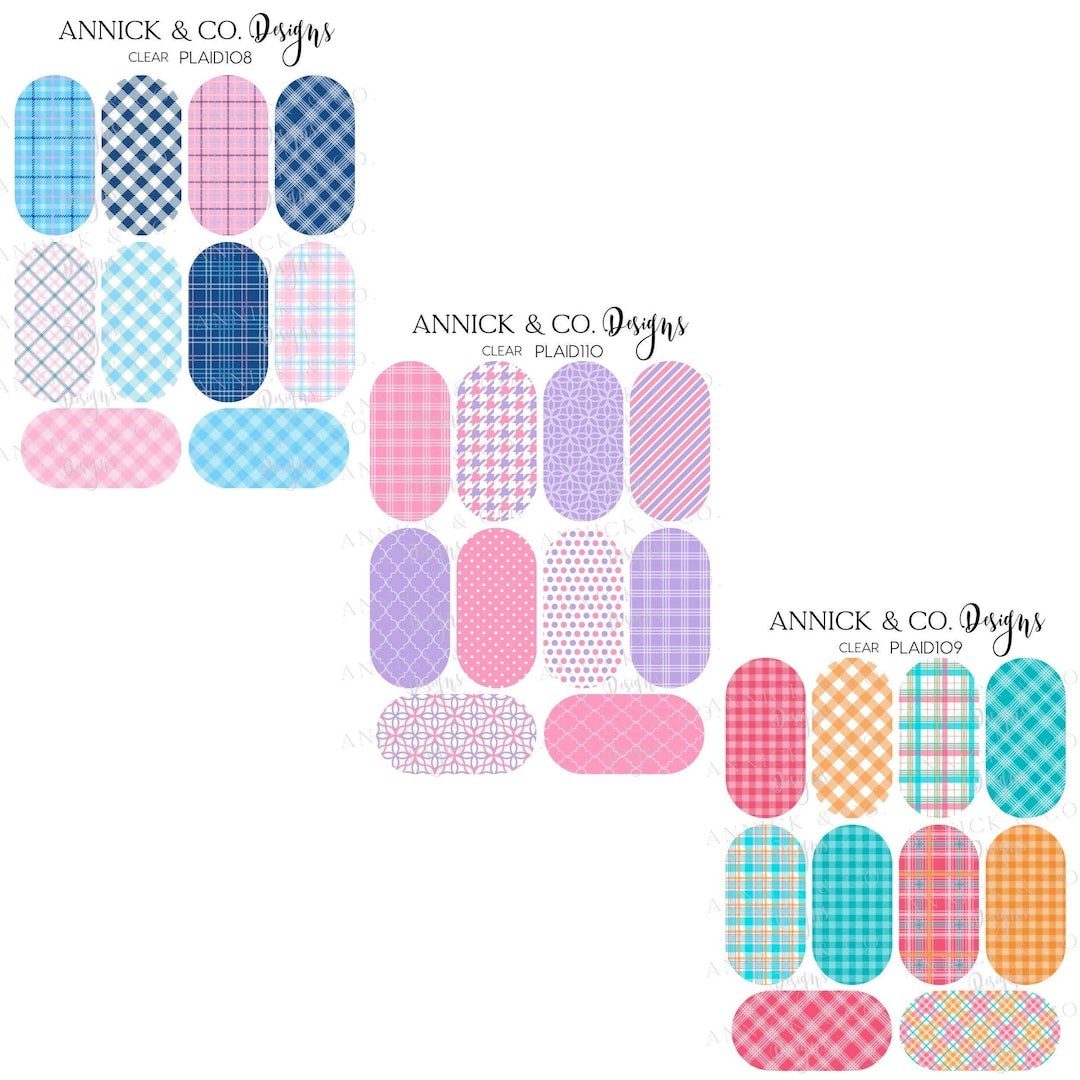 PASTEL PLAID Waterslide Decals for Nails - Etsy