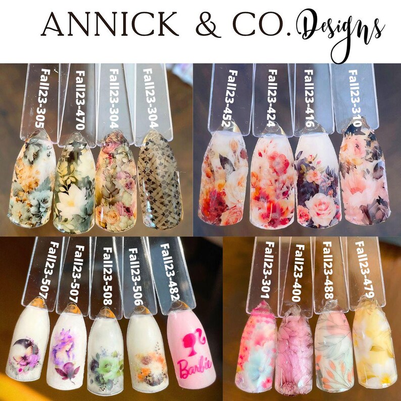 Cute Spring Waterdecals for Nails UNICORN, DRAGONFLY, BIRDS, Cute ...