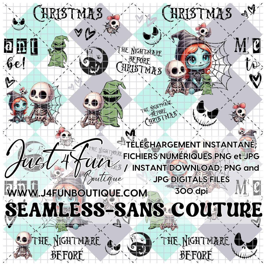 Cute Baby Jack and Sally SEAMLESS Digital Files for PATTERN, Vinyl ...