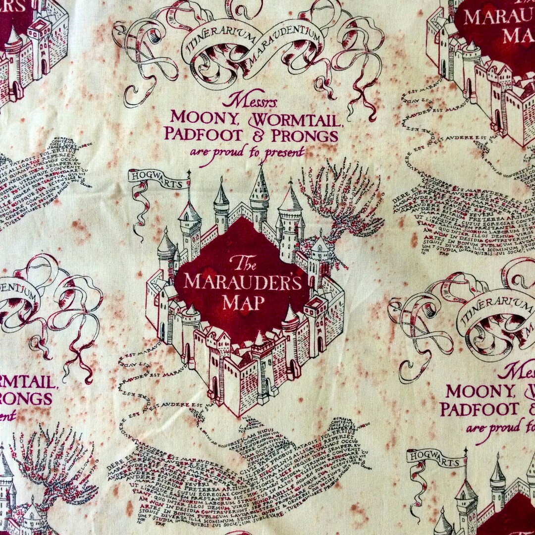 Harry Potter Marauders Map Character Fabric - Etsy