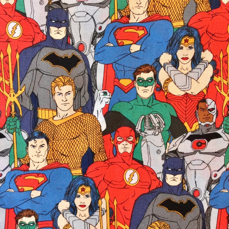 DC Superhero Character Fabric | Etsy