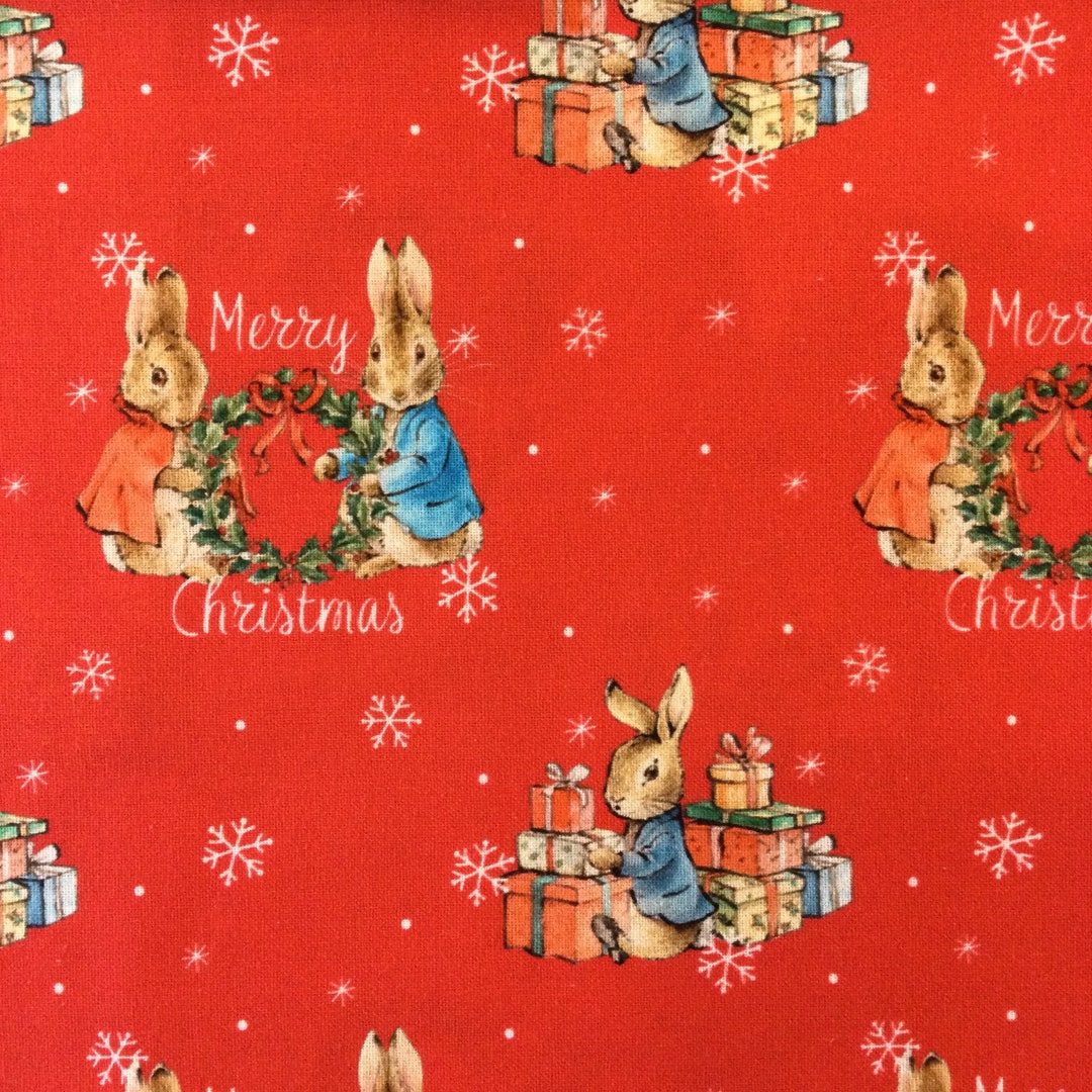 10 Meter Bolt Peter Rabbit Christmas Wreath Character Fabric - Etsy