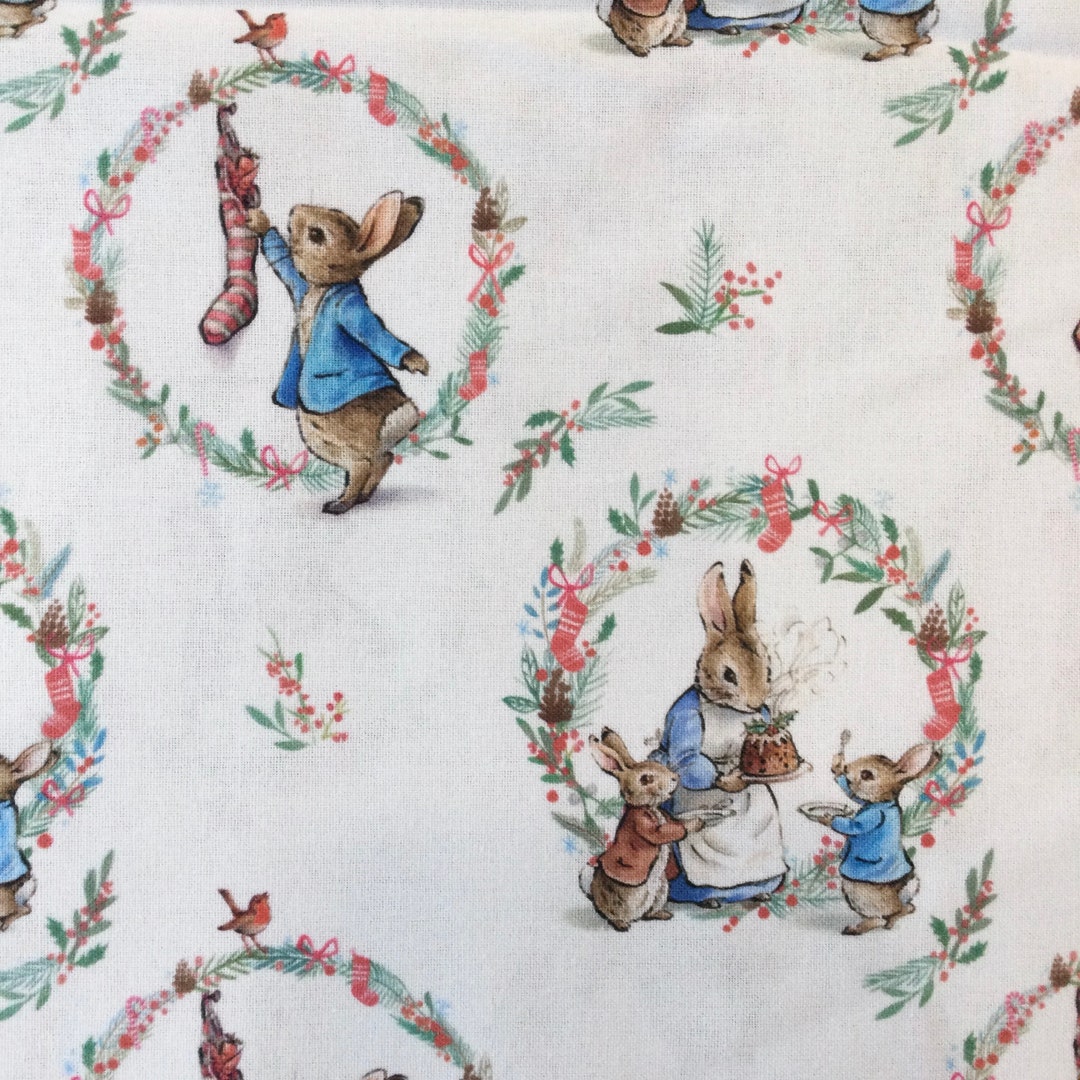 Peter Rabbit Christmas Wreath Character Fabric - Etsy