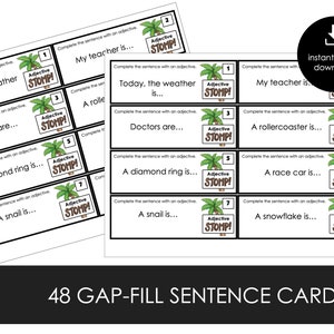 Adjectives Printable Board Game, Education Games, Grammar Game, ESL ...