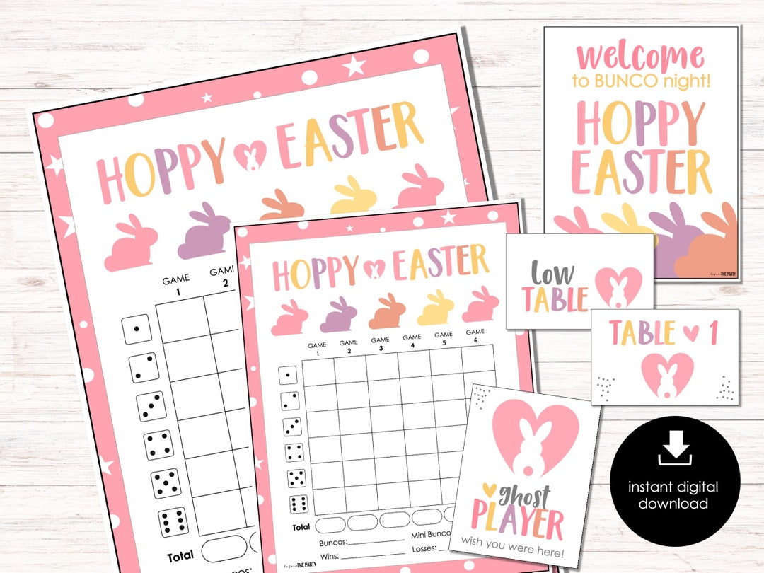Easter Bunco Score Sheets April Theme Bunco Easter Bunny - Etsy