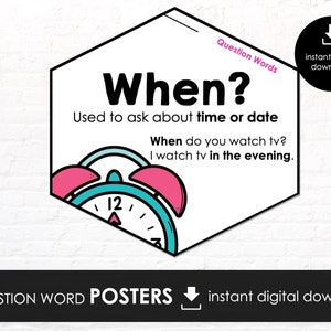 Question Word Poster Set | Educational Poster, Classroom Poster | Part ...