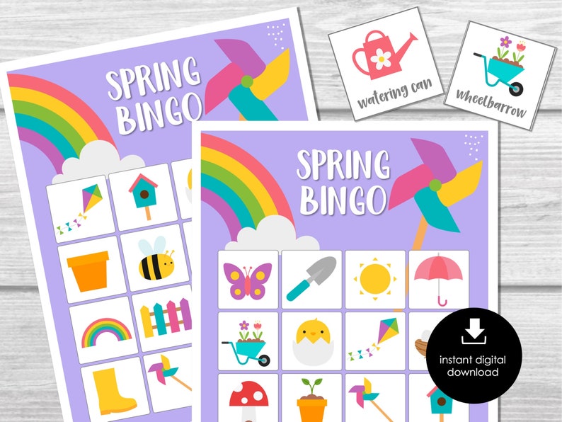 Spring Bingo Party Game for Kids, Classroom Bingo Game, Springtime ...