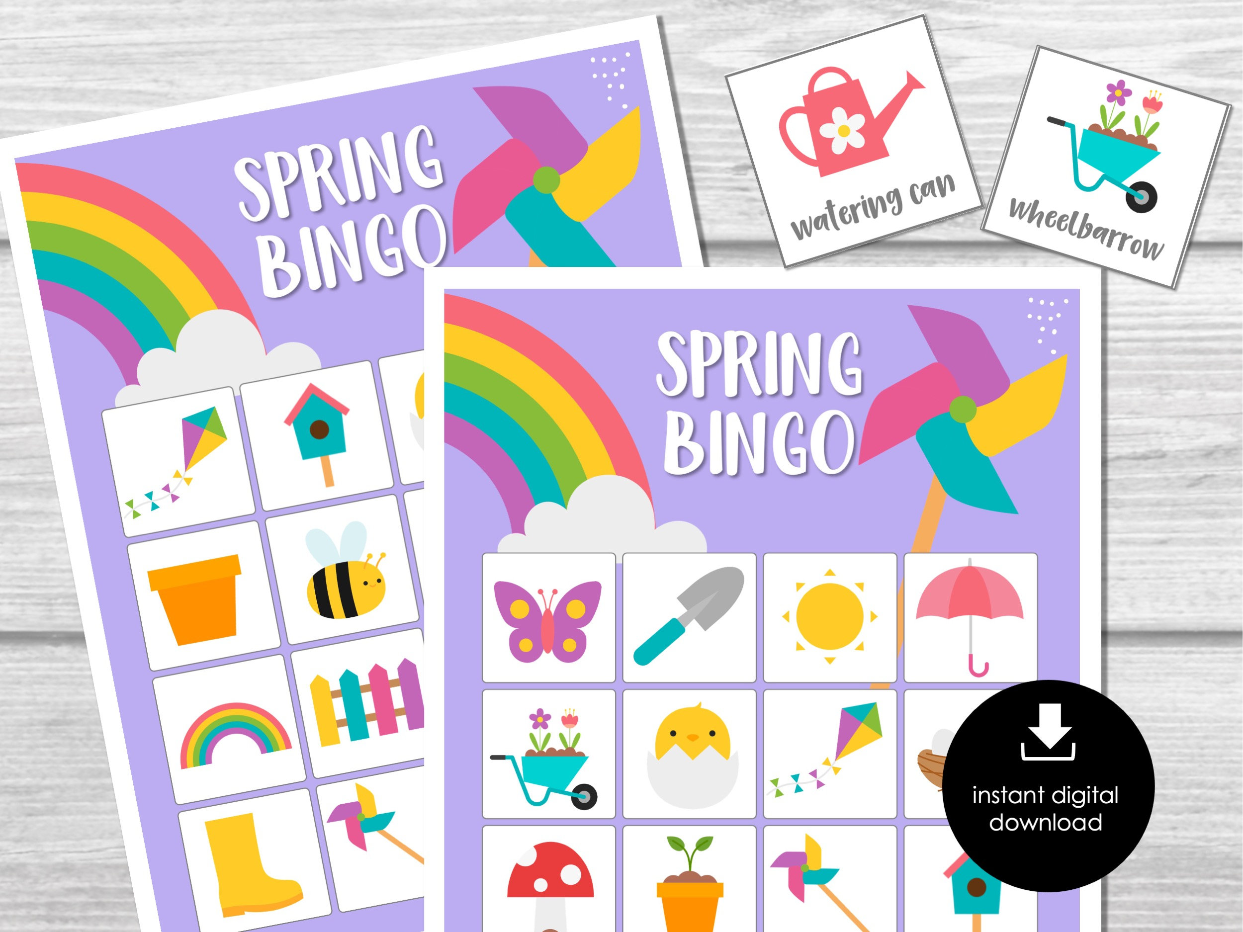 Spring Bingo Party Game for Kids, Classroom Bingo Game, Springtime ...