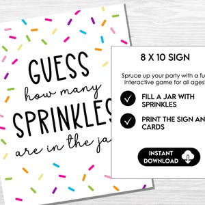 Sprinkles Guessing Game: Baby Shower or Birthday Party (digital ...