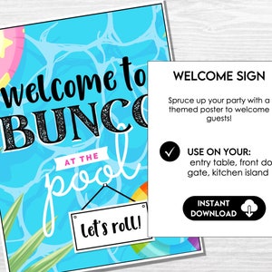 Summer Pool Party Bunco Score Cards, Swim Party Bunco Score Sheets ...