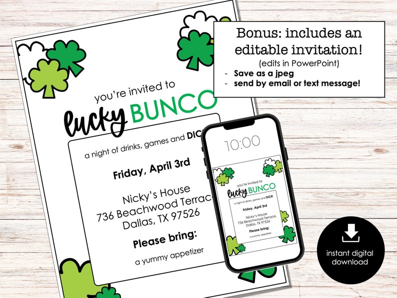 March Bunco Score Sheets St. Patrick's Bunco Lucky Bunco - Etsy