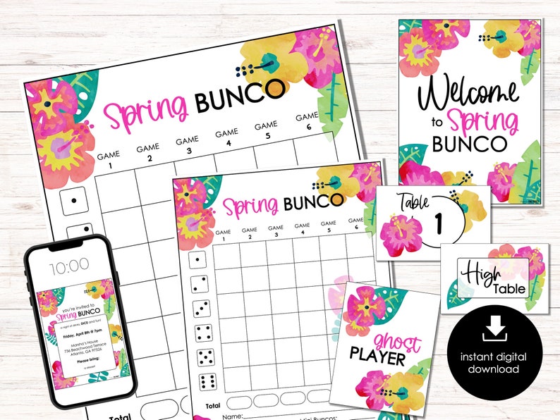 Spring Bunco Score Cards April Bunco Score Sheets Spring - Etsy