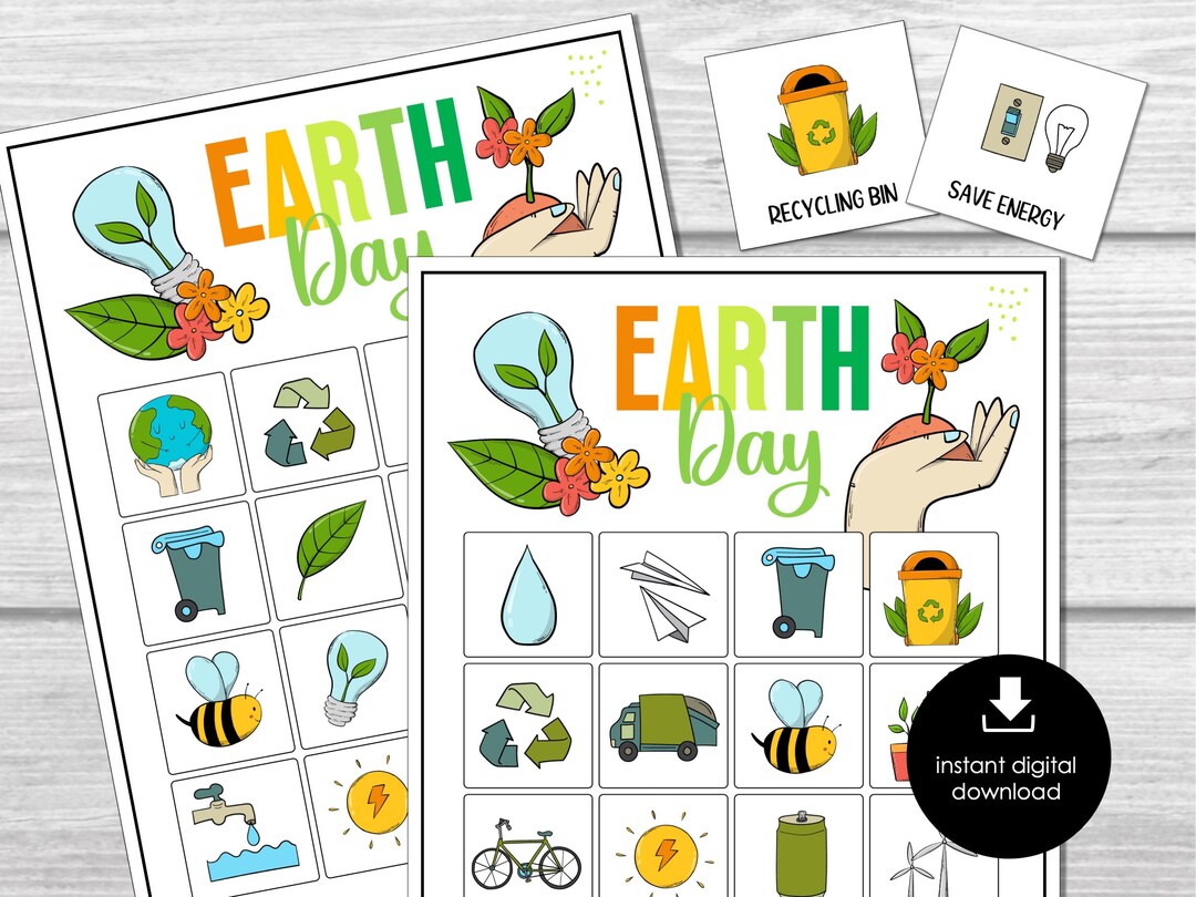 Earth Day Bingo Party Game for Kids, Classroom Bingo Game, Earth Month ...