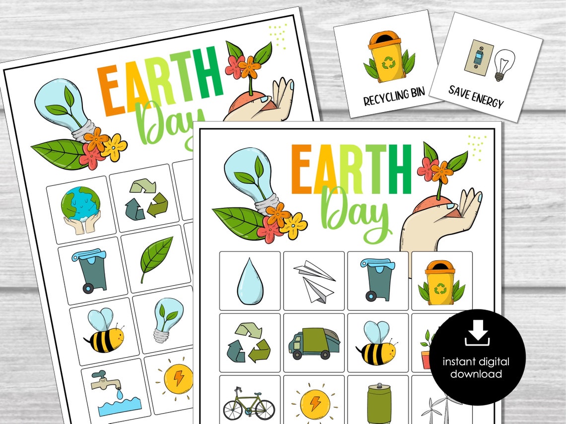 Earth Day Bingo Party Game for Kids, Classroom Bingo Game, Earth Month ...