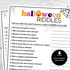 Halloween Jokes & Riddles Party Game, Halloween Games for Kids, Fun ...