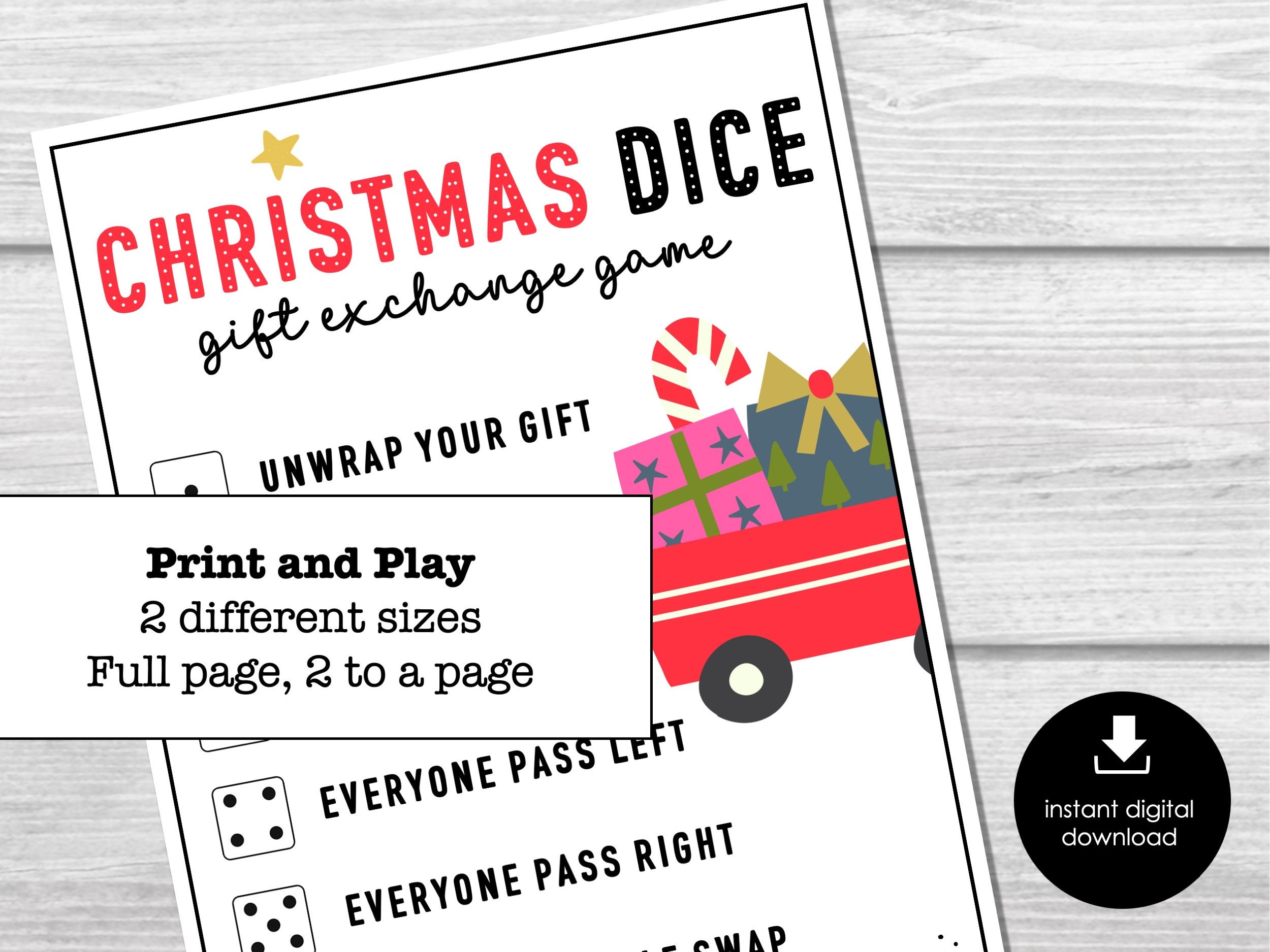 Roll the Dice Christmas Gift Exchange Game, Fun Gift Swap Dice Game ...