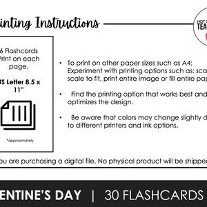 Valentine's Day Printable Flashcards for Kids, Valentine Vocabulary ...