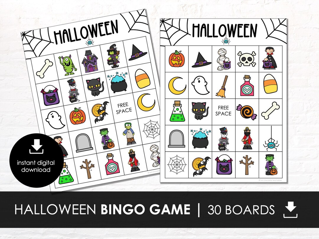 Halloween Bingo, Printable Halloween Vocabulary Bingo Game, Practice ...