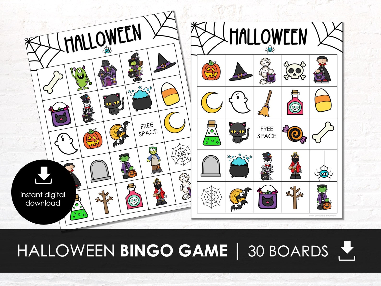 Halloween Bingo, Printable Halloween Vocabulary Bingo Game, Practice ...