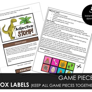 Adjectives Printable Board Game, Education Games, Grammar Game, ESL ...