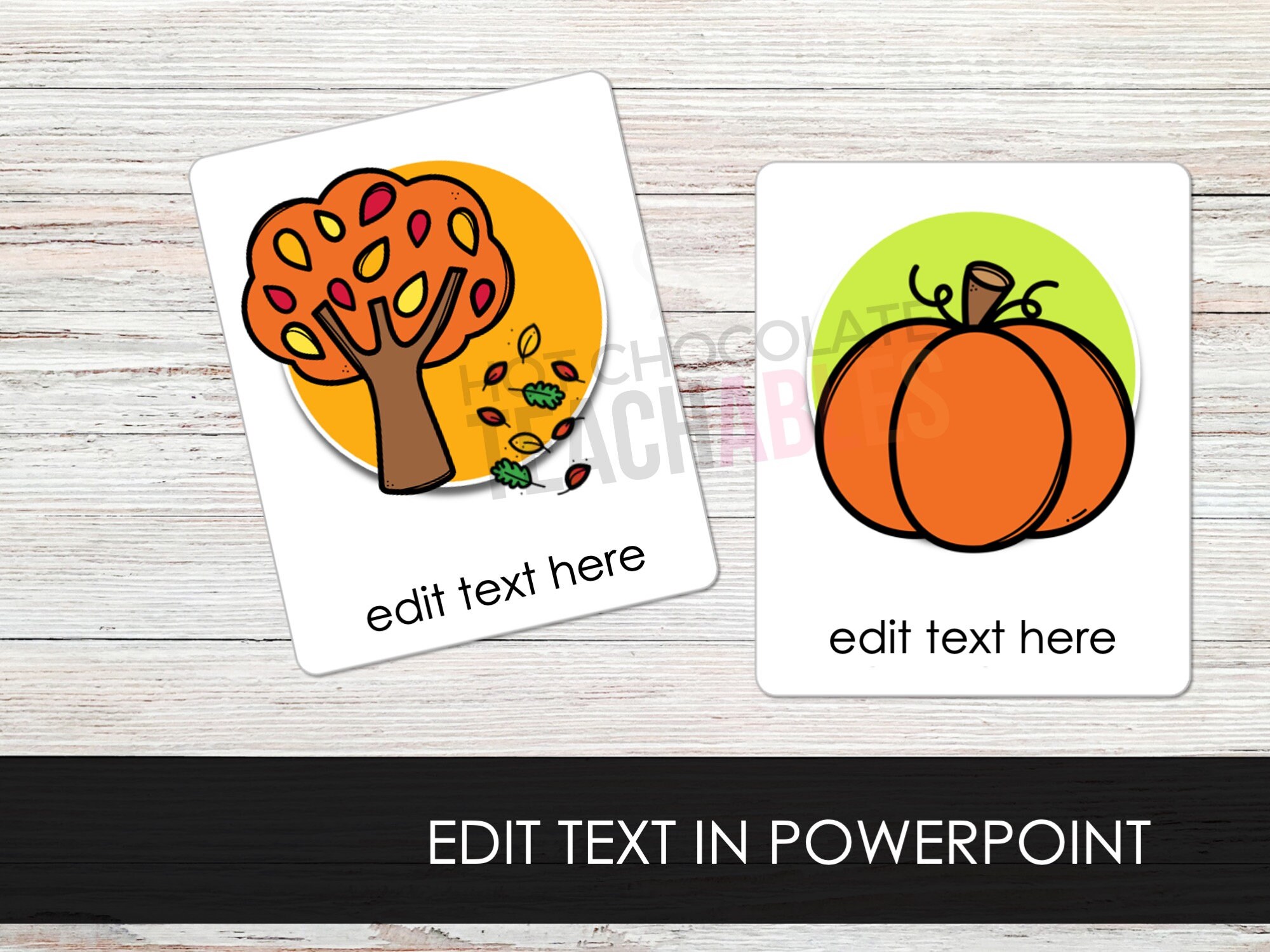 Autumn Printable Flashcards for Kids, Fall Vocabulary Cards, Editable ...