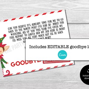 Christmas Elf Arrival Letter Kit | Elf Goodbye Notes | Editable Letters ...