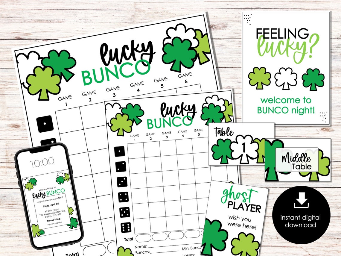 March Bunco Score Sheets St. Patrick's Bunco Lucky Bunco - Etsy