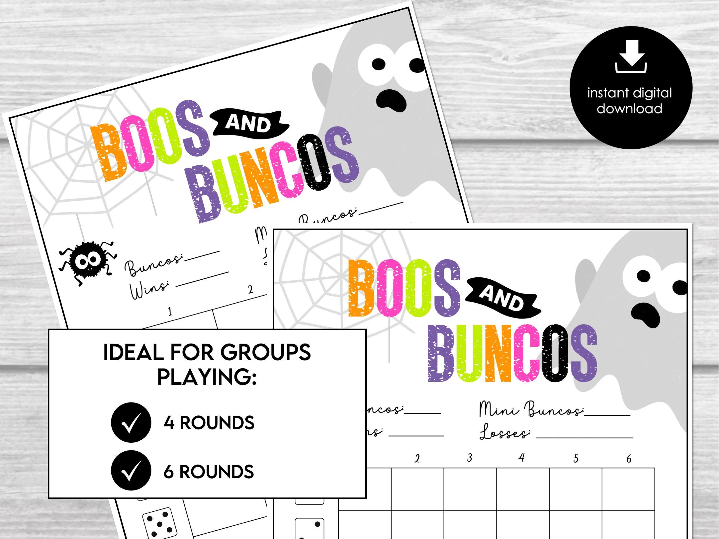 Halloween Bunco Score Sheets Printable, Ghost Party Game, Instant ...