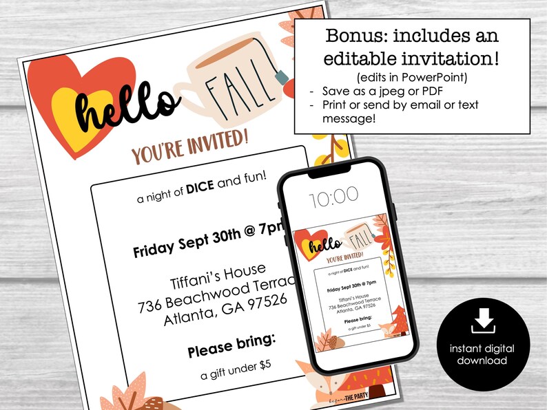 Fall Bunco Score Cards, Autumn Leaves Bunco Score Sheets, FALL Harvest ...