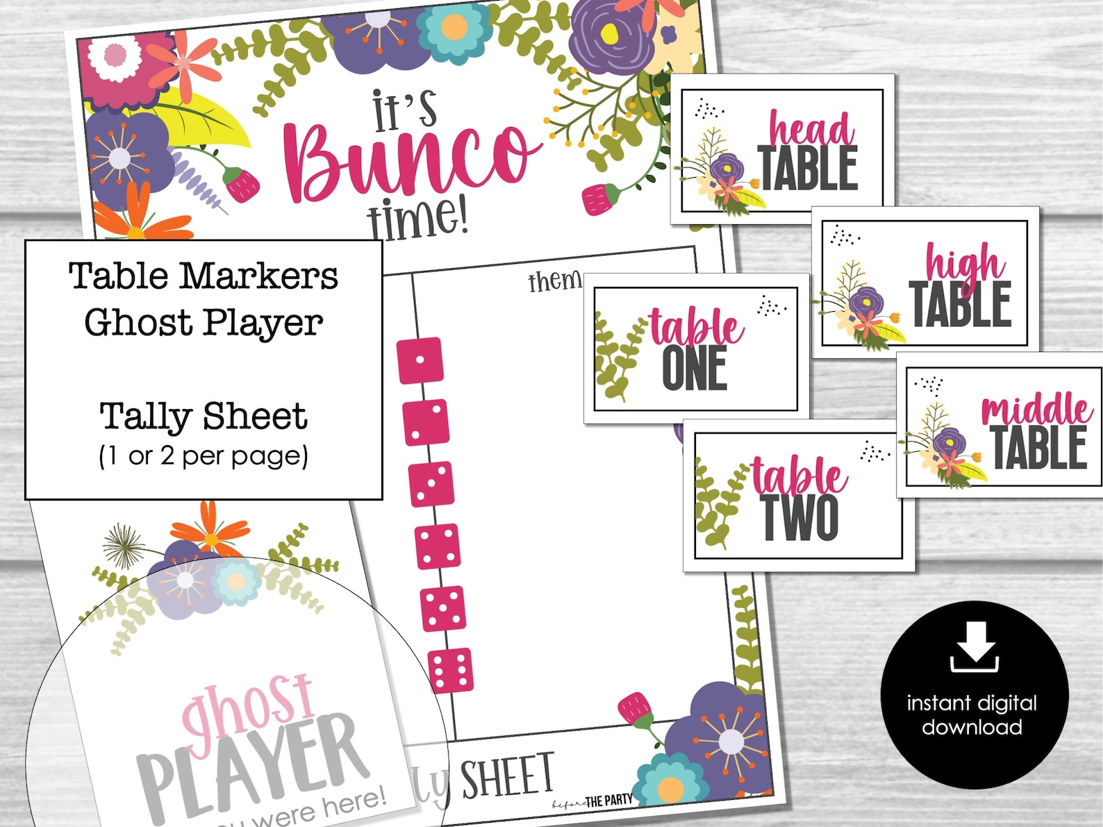 Spring Bunco Score Cards May Bunco Score Sheets Flowers - Etsy
