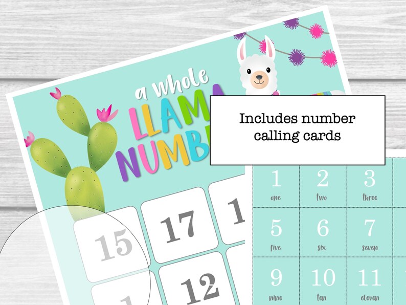 Llama Party Bingo Game Cute Bingo Cards Bingo Printable for - Etsy