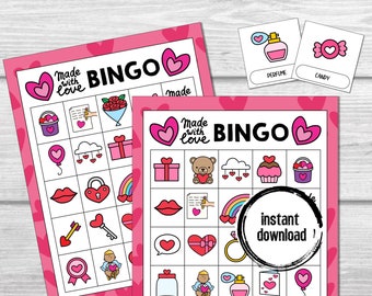 Valentine's BINGO Game for Kids and Adults Valentine's Day Printable ...