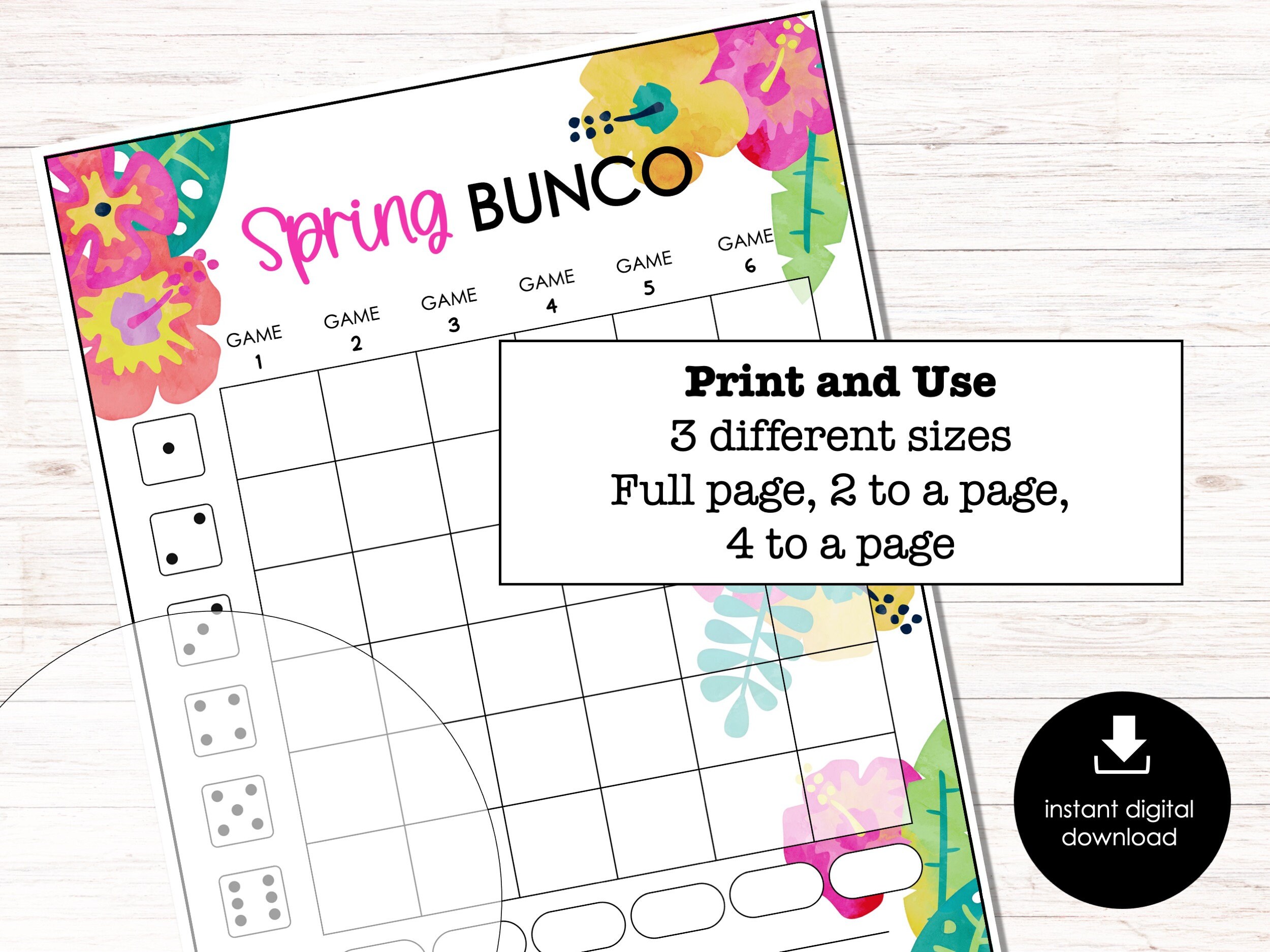 Spring Bunco Score Cards April Bunco Score Sheets Spring - Etsy