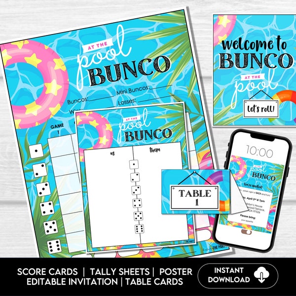 Bunco Score Cards Pool - Etsy