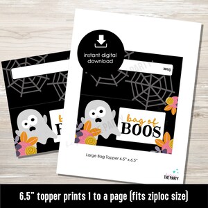 Halloween Ghost TREAT Bag Topper, 4" 5" 6.5", Halloween Bag Topper ...