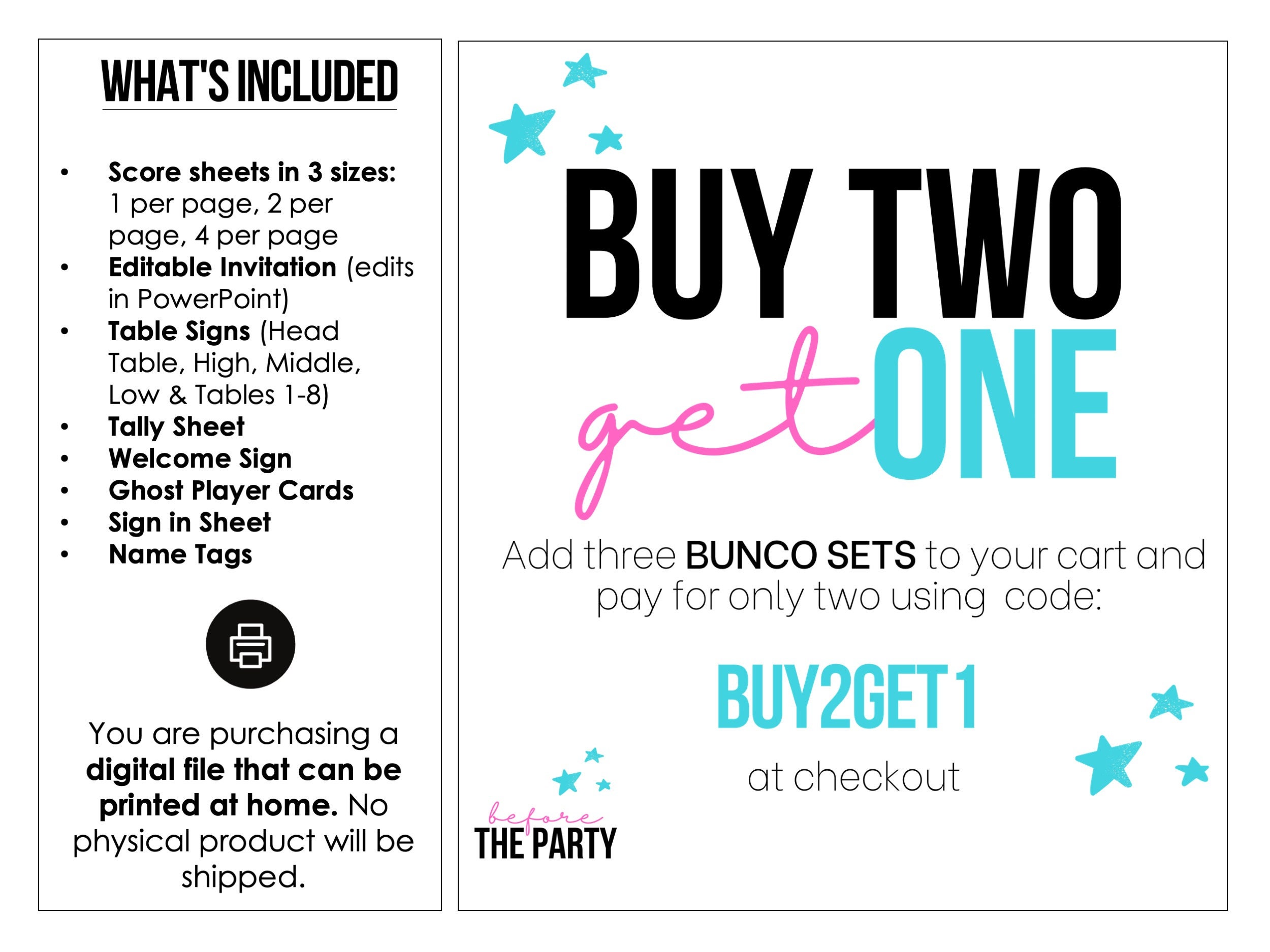 Floral Spring Bunco Party Bundle Printable, Score Cards & Invitation ...
